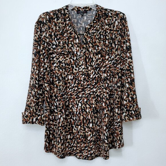 Cocomo | Tops | Cocomo Abstract Print Pintuck 34 Sleeve Womens Boho ...